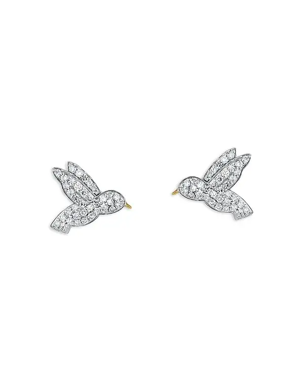 Phillips House Symphony Diamond Hummingbird Stud Earrings - Gold