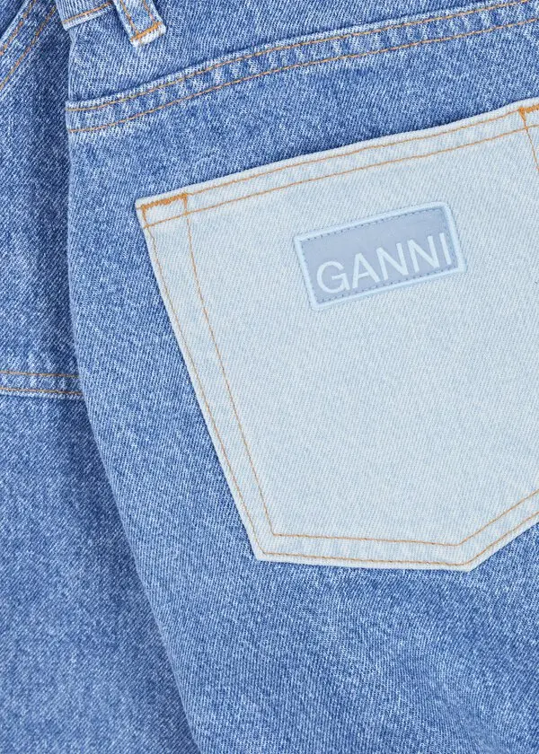 GANNI Angi Panelled Wide-leg Jeans