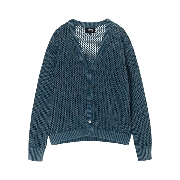 StüSsy Loose Gauge Cardigan - Blue | Editorialist