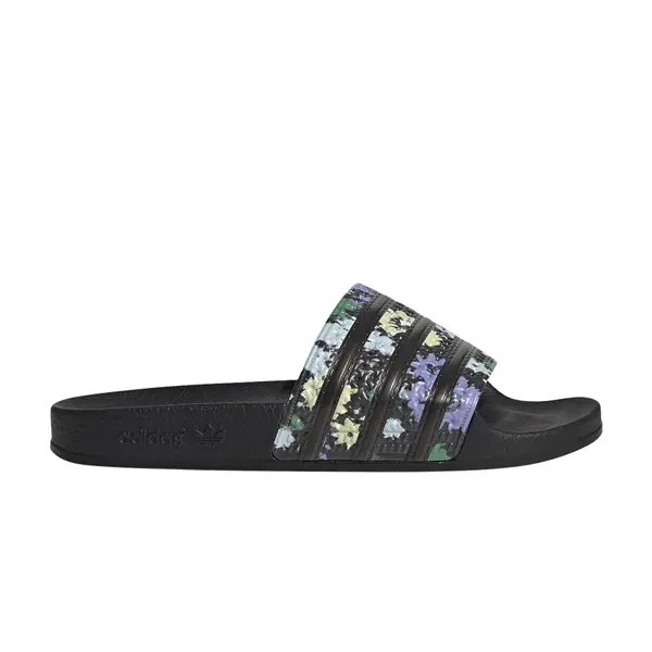 Adidas Adilette Floral Slide - Black