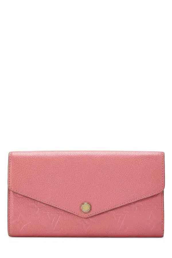 LOUIS VUITTON Monogram Empreinte Sarah Wallet - Pink