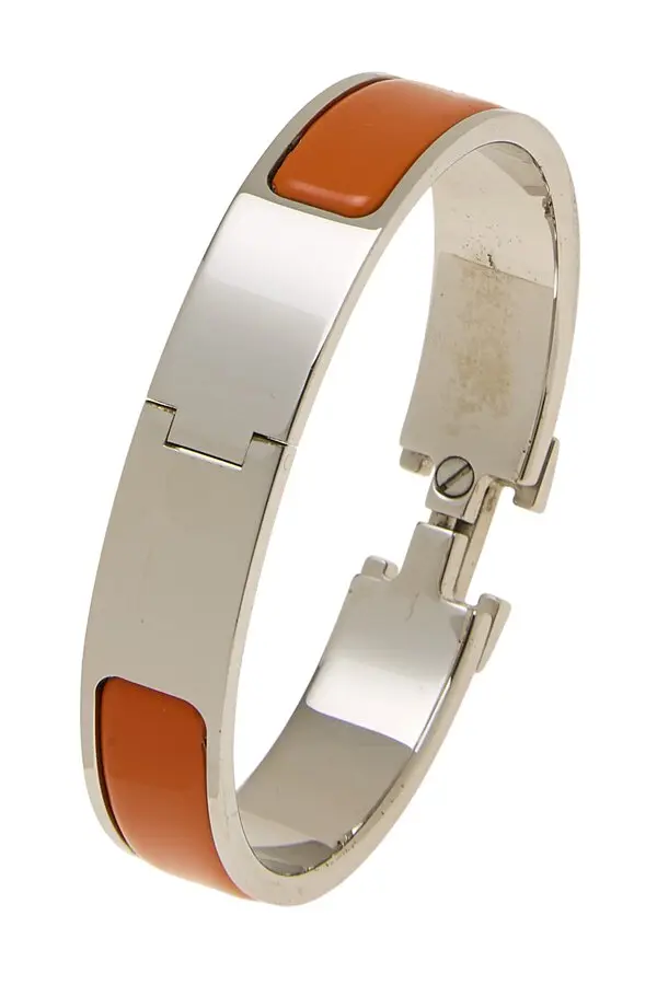 Hermès Enamel Clic-clac 'h' Bracelet - Orange