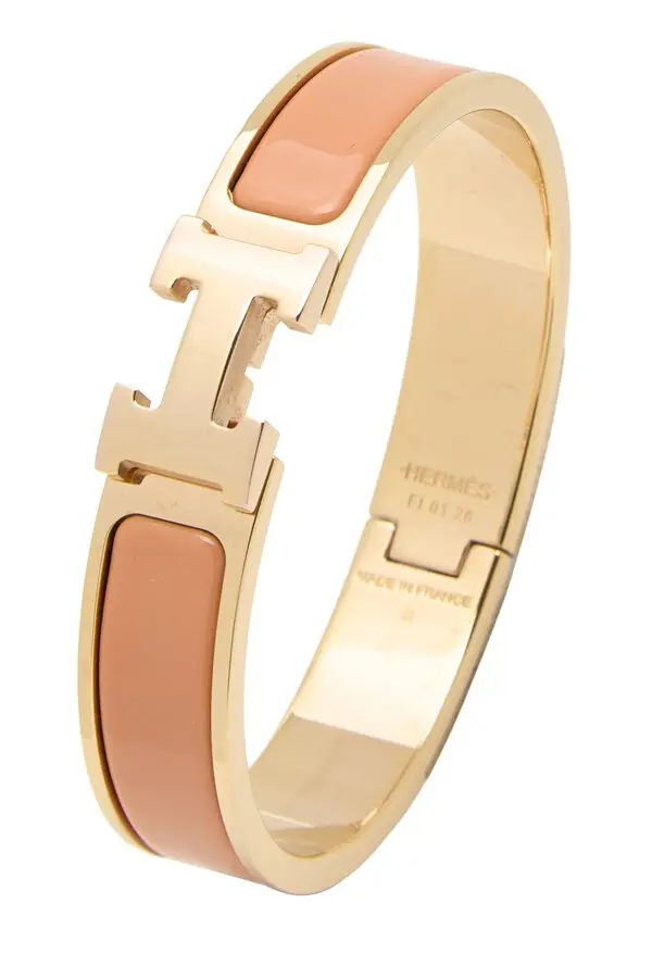 Hermès Enamel Clic-clac 'h' Bracelet - Orange