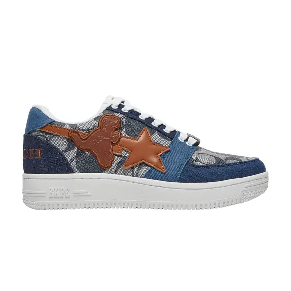 A BATHING APE Coach X Sta Denim Sneakers - Blue