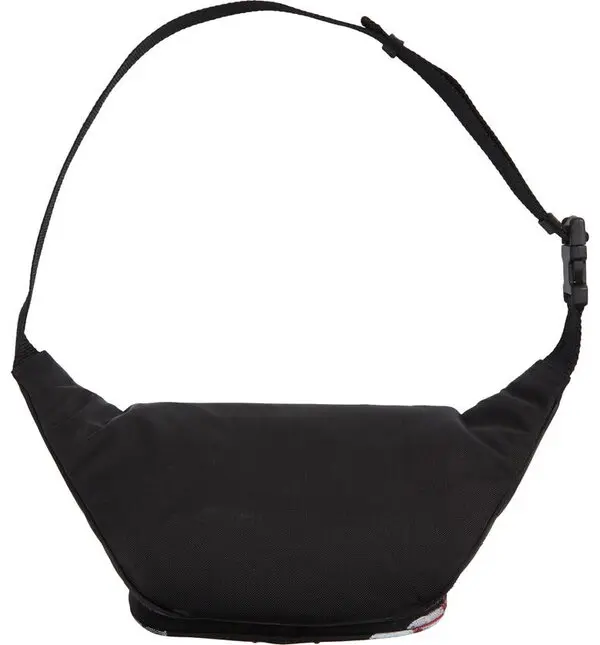 Balenciaga Explorer Canvas Belt Bag With Graffiti Logo In Black
