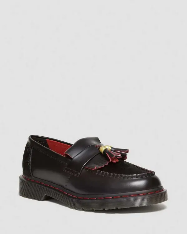 Dr. Martens Adrian Year Of The Dragon Hair-On Tassel Loafers In