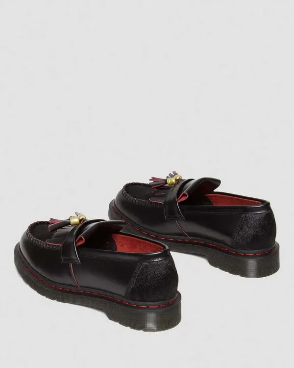 Dr. Martens Adrian Year Of The Dragon Hair-On Tassel Loafers In