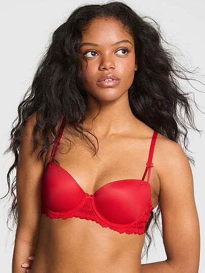 Pink Wink™ Lightly Lined Balconette Bra - Red