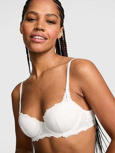 Pink Wink Wink™ Lightly Lined Balconette Bra - White,ivory