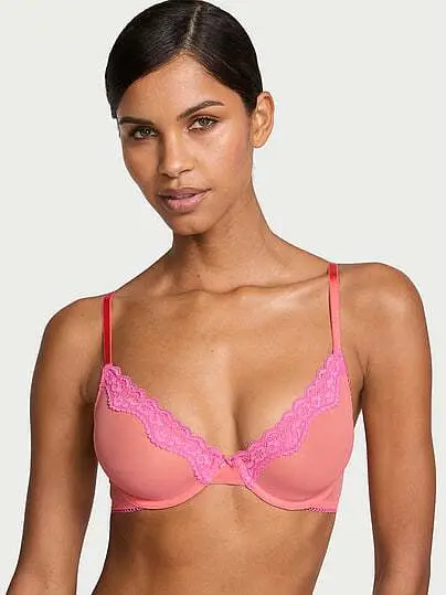 Victoria's Secret Tease Lace Unlined Demi Bra - Orange