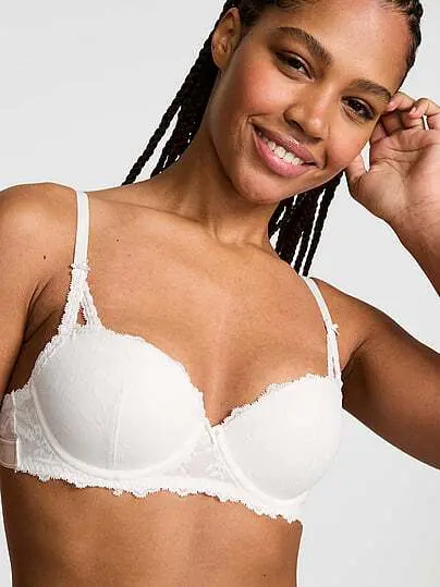 Pink Wink Wink™ Push-up Balconette Bra - White,ivory