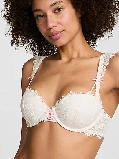 Pink Wink Wink™ Push-up Balconette Bra - White,ivory