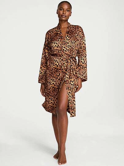 Victoria's Secret Signature Satin Midi Robe - Print