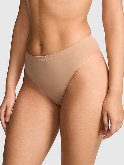 Pink Seamless Brazilian Panty - Beige