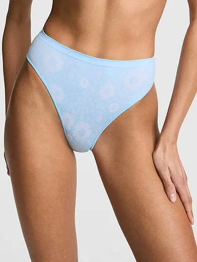 Pink Seamless Brazilian Panty - Blue
