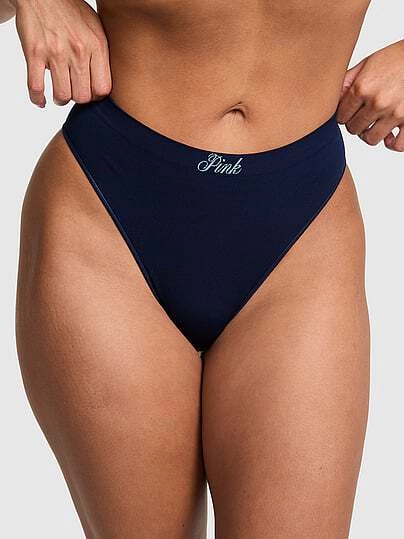 Pink Seamless Brazilian Panty - Blue