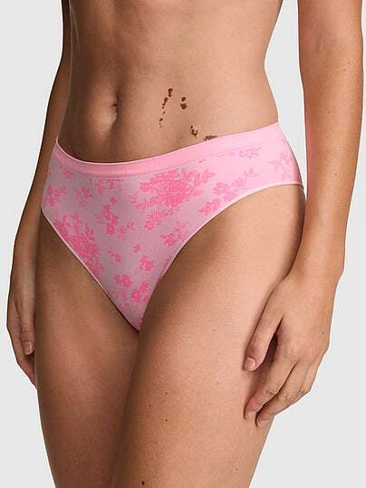 Pink Seamless Brazilian Panty - Print