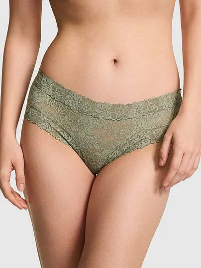 Pink Lace Cheeky Panty - Green