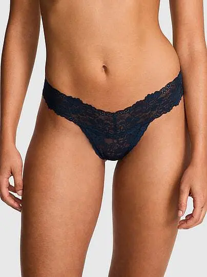 Pink Wink™ Lace Thong Panty - Blue