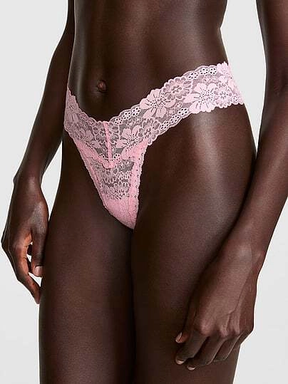 Pink Wink™ Lace Thong Panty - Pink