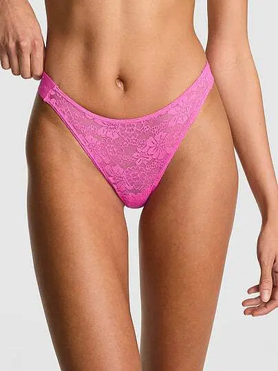 Pink Bling Lacie Logo Scoop Thong - Pink