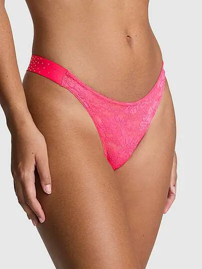 Pink Logo Thong Panty - Pink