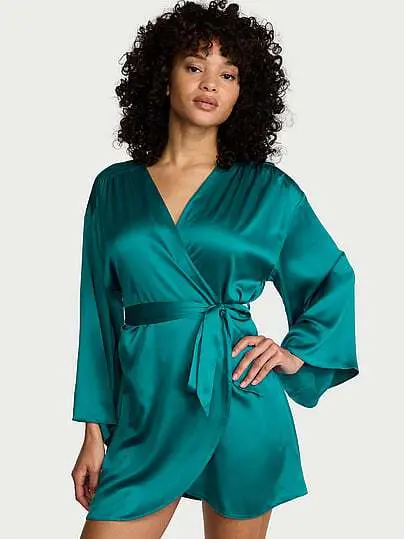Victoria's Secret Satin Short Robe - Blue