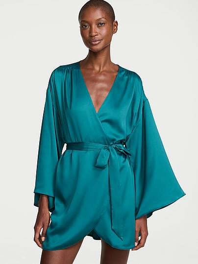 Victoria's Secret Satin Short Robe - Blue