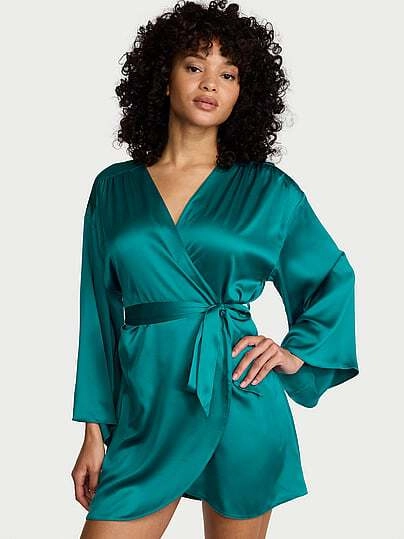 Victoria's Secret Satin Short Robe - Blue