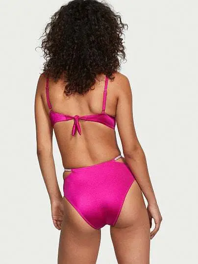 Victoria's Secret Shine Strap High-waist Cheeky Bikini Bottom - Pink