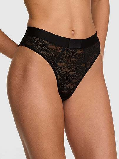 Pink Bling Lacie Logo Brazilian Panty - Black