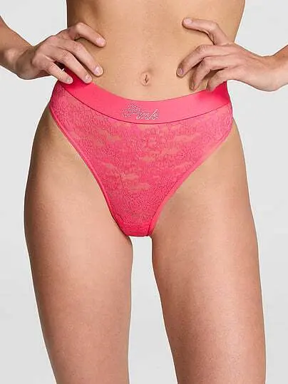 Pink Lacie Logo Brazilian Panty - Pink