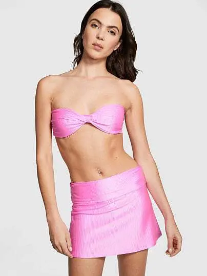 Pink Twist It Bandeau Bikini Top - Pink