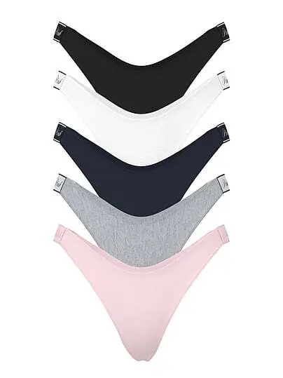 Pink Logo Thong Pack Panty - Print