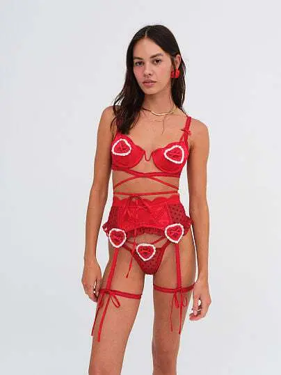 Victoria'S Secret For Love & Lemons Velma Garter Belt - Red | Editorialist