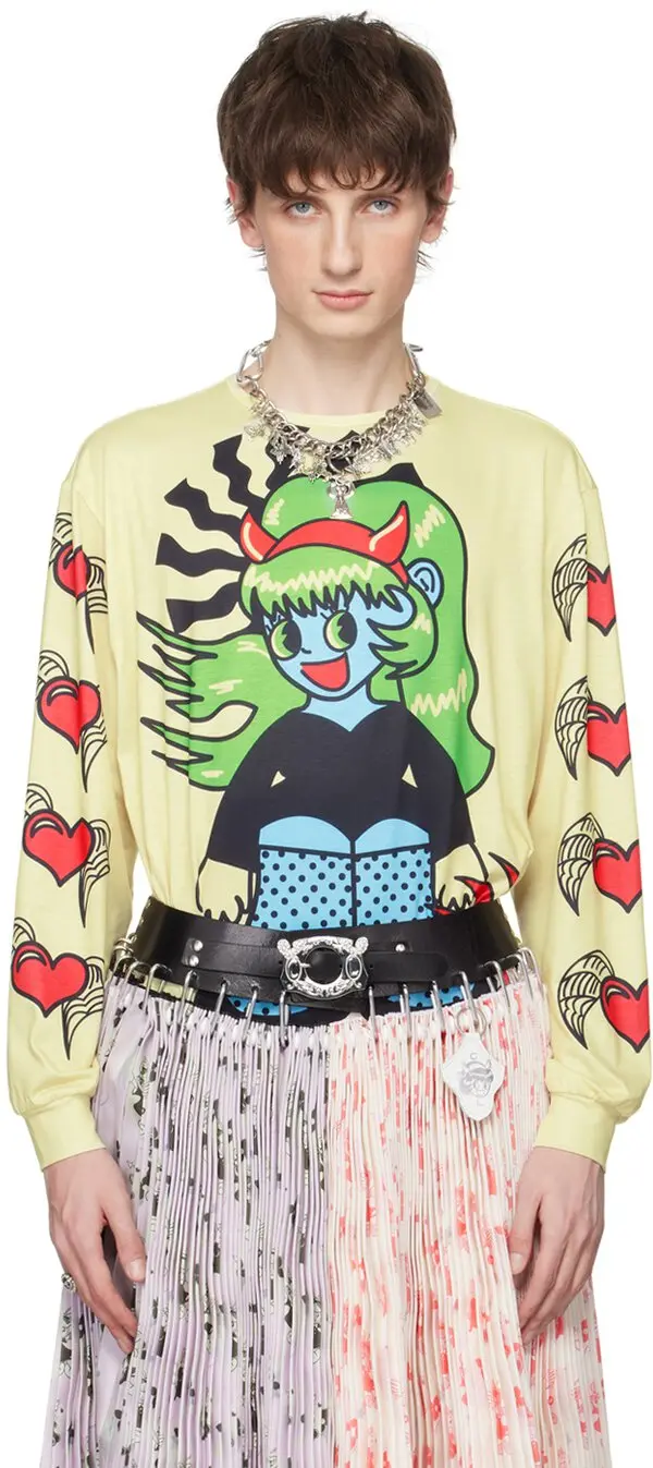Chopova Lowena Off-White Lady In Love Long Sleeve T-Shirt In