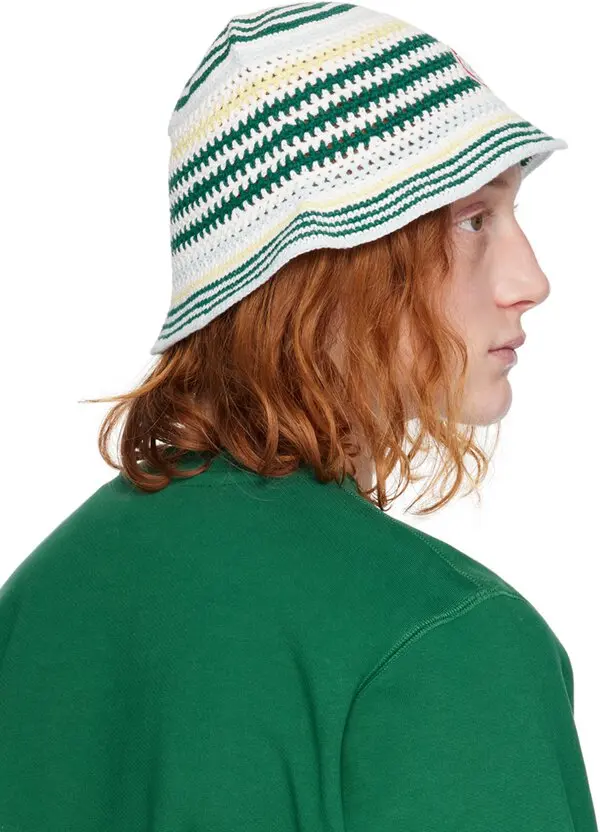 Casablanca Multicolor Monogram Crochet Bucket Hat In Multi - 39