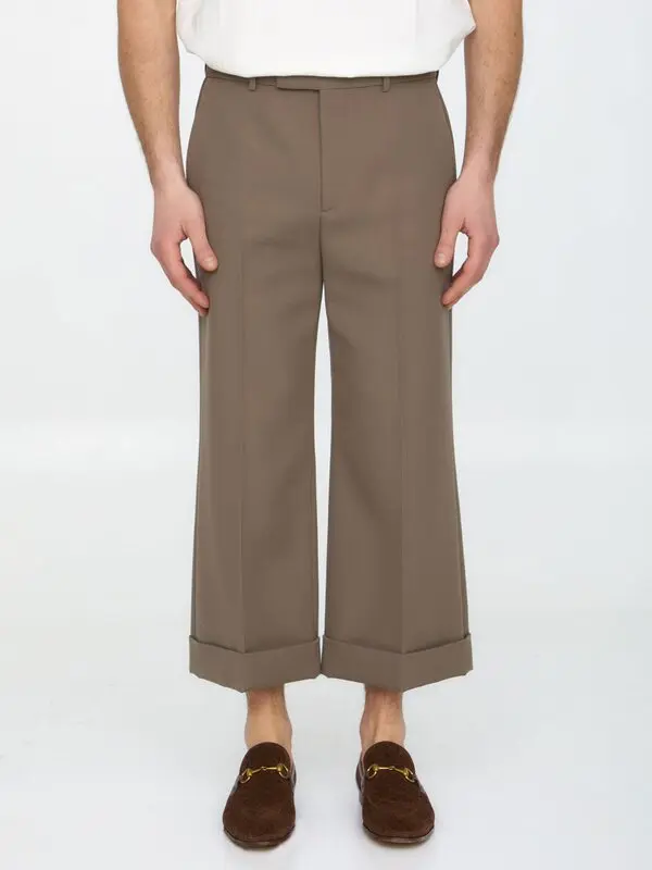 Gucci Textured Gabardine Cropped Trousers