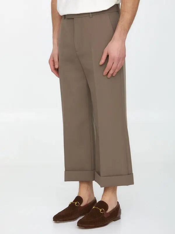 Gucci Textured Gabardine Cropped Trousers