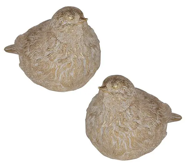 BARBARA KING Set Of 2 Pudgey Antique Gold Warbl Ers - One-color
