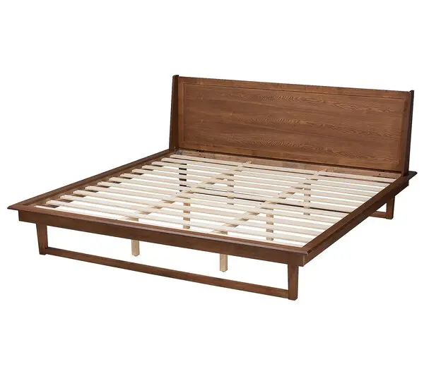 BAXTON STUDIO Macayle Ash Walnut Wood King Bed