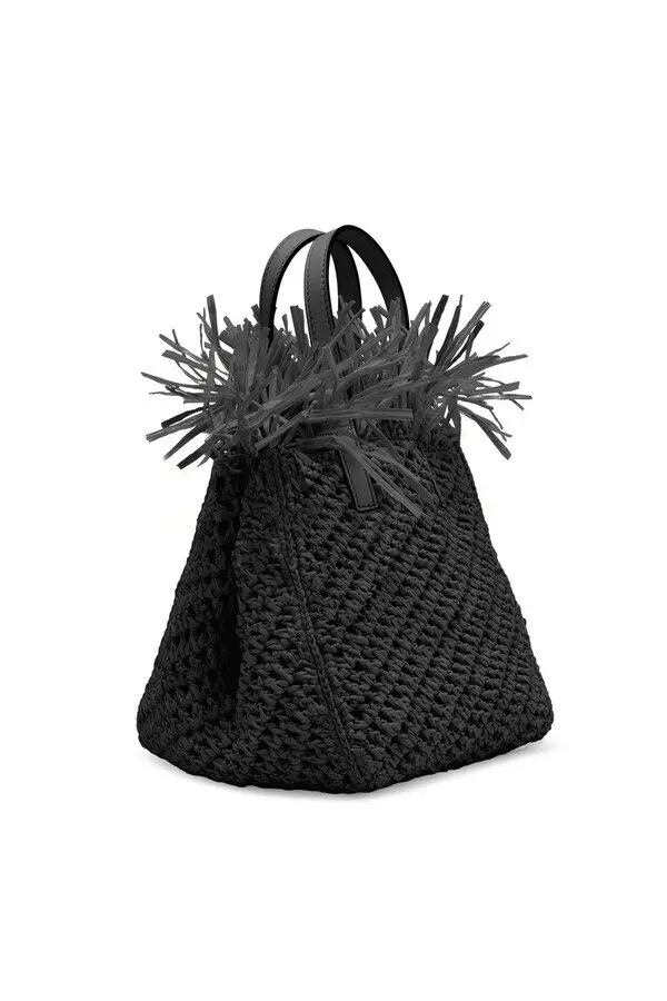 Oscar De La Renta Raffia Crochet Tote