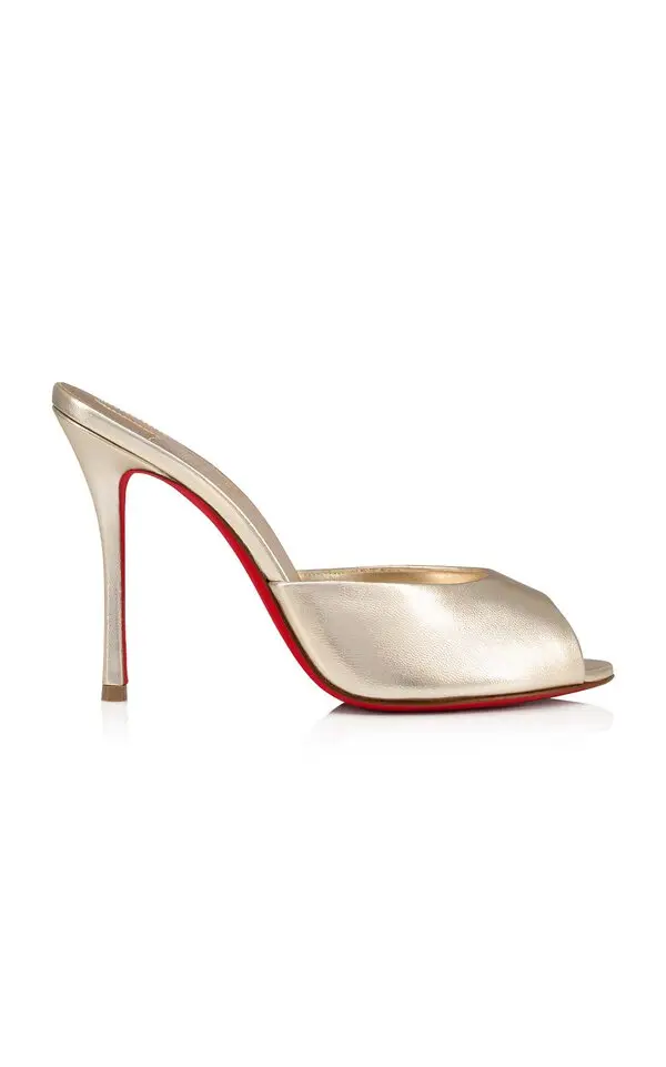 CHRISTIAN LOUBOUTIN Me Dolly 100mm Metallic Leather Mules