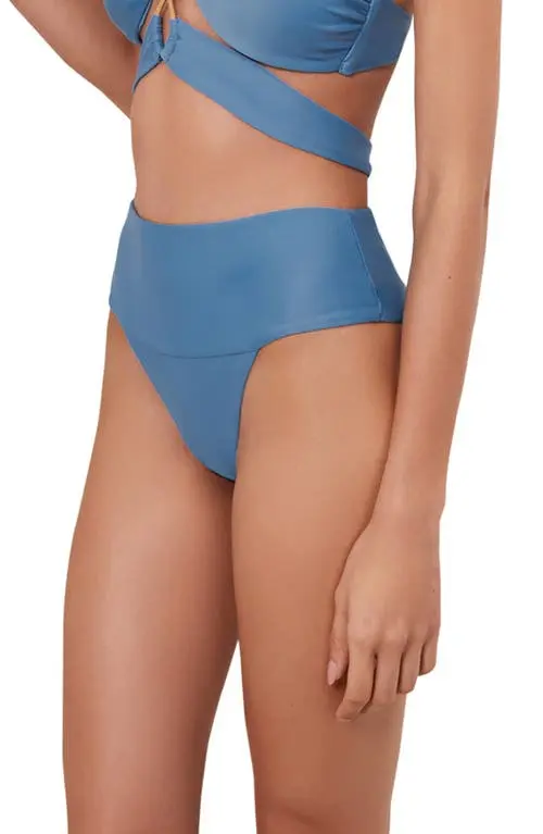 VIX PAULA HERMANNY Jessica Solid High Waist Bikini Bottoms - Light Blue