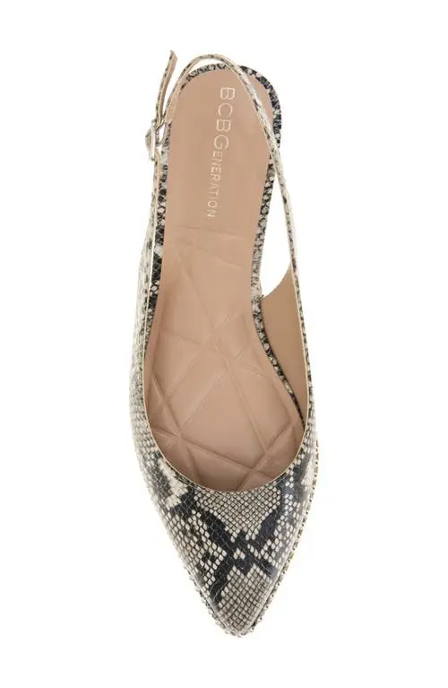 Bcbgmaxazria Valerie Slingback Pointed Toe Flat - Snake