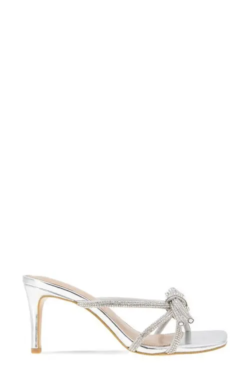 Bcbgmaxazria Selma Embellished Slide Sandals - Silver