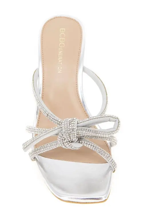 Bcbgmaxazria Selma Embellished Slide Sandals - Silver