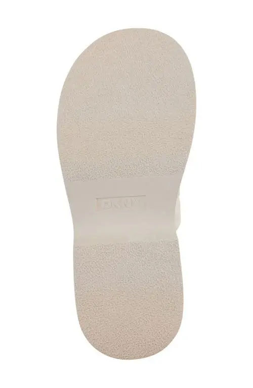 Dkny Logo Quilt Platform Slide Sandal - Bone