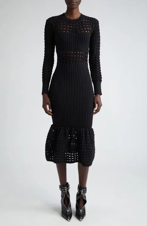 chinese dress ladies Longsleeve Cotton Day Dress | ALEXANDER MCQUEEN main image 1