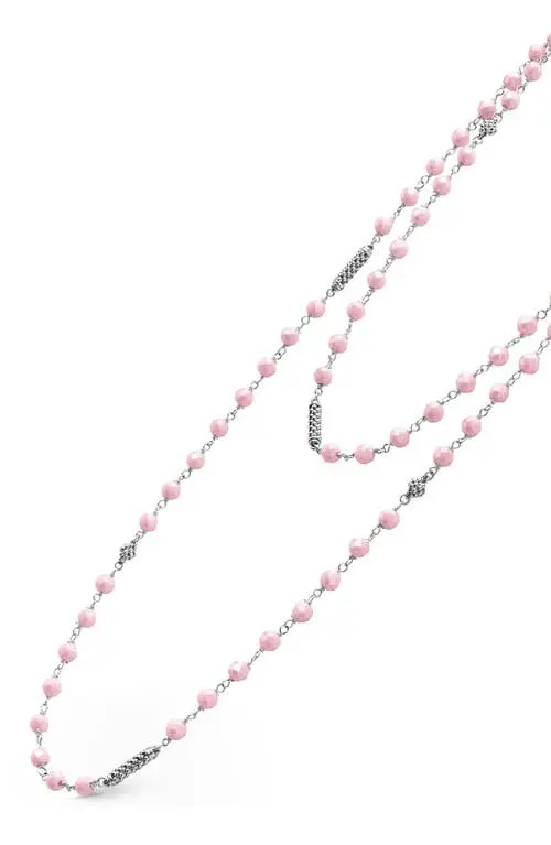 Lagos Caviar Icon Ceramic Bead Long Necklace - Pink